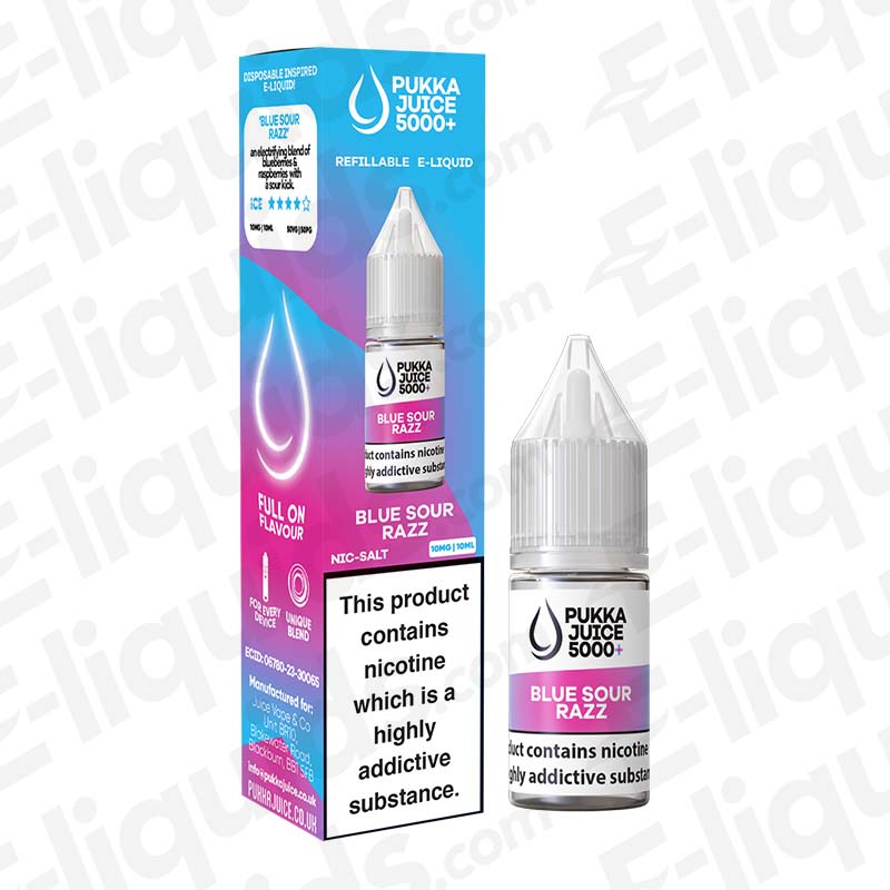 Blue Sour Razz 5000+ Salts Nic Salt E-liquid by Pukka Juice