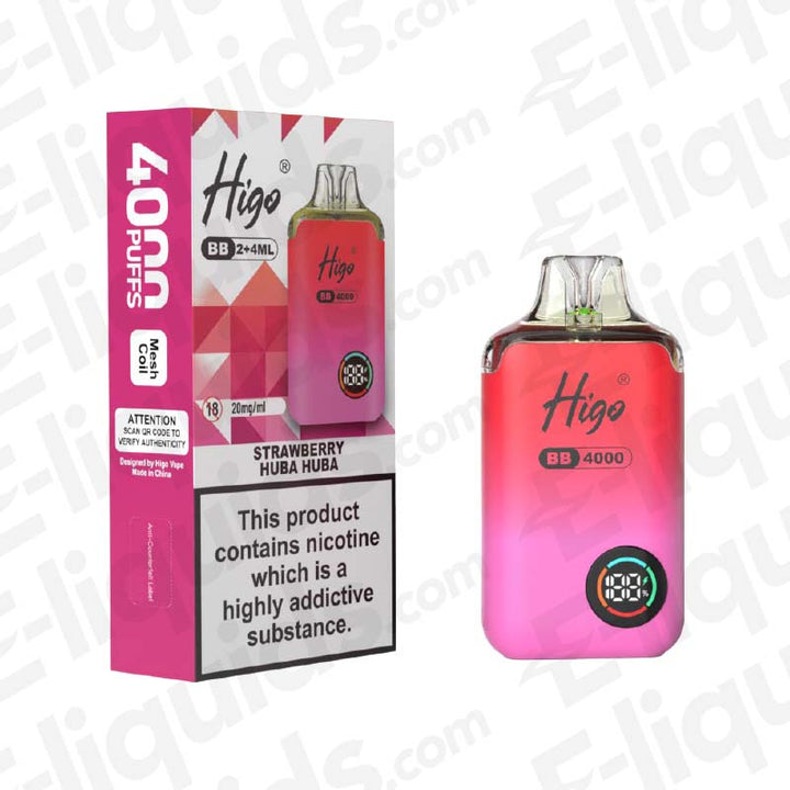 Higo BB 4000 Strawberry Huba Huba Prefilled Pod Kit | E-liquids.com